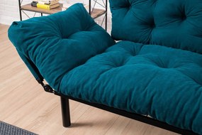 Designová rozkládací pohovka Wilona 155 cm petrolejová