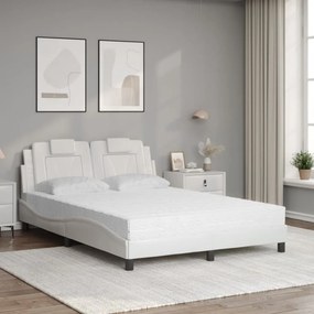 Postel Viana s matrací bílá 140 x 190 cm umělá kůže 3208790