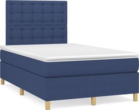 Box spring postel s matrací modrá 120x200 cm textil 3142647