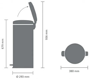 Brabantia Pedálový koš NewIcon 30L platinová