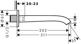 Hansgrohe Vivenis, vanový výtok, černá matná, HAN-75410670