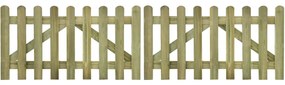 41928 vidaXL Plotová brána laťková 2křídlá impregnované dřevo 300 x 80 cm