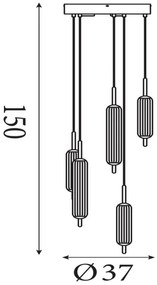 Searchlight 76210-5CL - LED Stmívatelný lustr na lanku CATTAIL LED/24W/230V