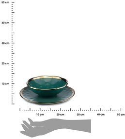 Keramická sada talířů Lissa Green Gold 8ks