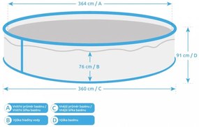 Marimex Bazén Orlando 3,66x0,91 m bez příslušenství - motiv bílý 10300018