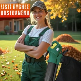 Elektrický vysavač listí WOLF, 3v1, zelená/černá Gardebruk