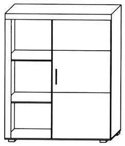 SAMBA k | komoda 3 | 90 cm | san marino/krémová