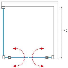 Roth LEGA LINE LLDO2+LLB Sprchový kout obdélníkový 70x90 cm Profil: Lesk, Sklo: Hladké čiré