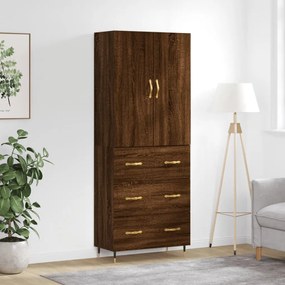 Skříň highboard hnědý dub 69,5 x 34 x 180 cm kompozitní dřevo,  3195834