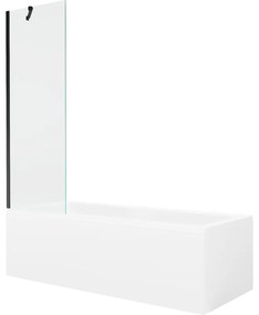 Mexen Cubik obdélníková vana 170 x 70 cm s pláštěm 1-křídlovou zástěnou 60 cm, Průhledné, Černá - 550317070X9506000070