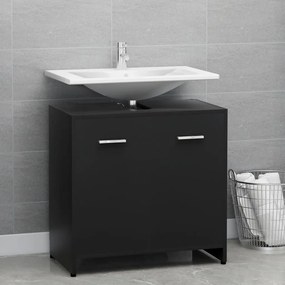 Koupelnová skříňka černá 60 x 33 x 61 cm dřevotříska - Default Title