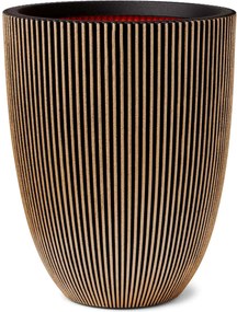 Capi Nature Groove NL Vase Elegant Low Black Gold Ø 34 cm / V 46 cm