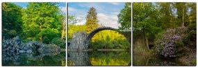 Obraz na plátně - Most v parku v Kromlau - panoráma 5246B (90x30 cm)