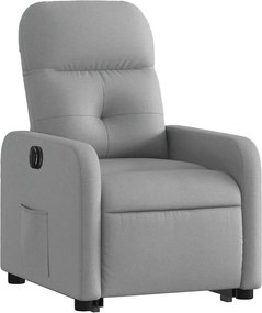 Elektrické zvedací polohovací křeslo světle šedé textil 3206813