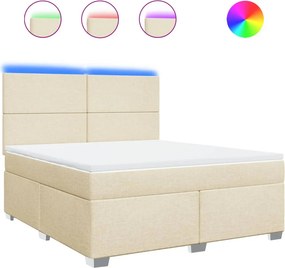 Box spring postel s matrací krémová 180x200 cm textil 3292865