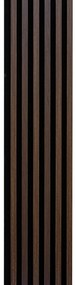 WallART Dekorativní nástěnné lamely s filcem, Dub tmavý / černý 270x40x0,8 cm - 7 lamel