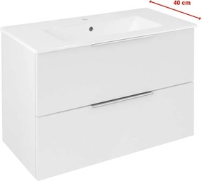 Sapho Cirasa - Umyvadlová skříňka 78x54x39 cm, 2x zásuvka, lesklá bílá CR792-3030