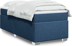 Box spring postel s matrací modrá 90x190 cm textil 3285101
