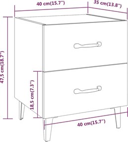 vidaXL Noční stolek 40 x 35 x 47,5 cm [817293] Barva: bílá s vysokým leskem