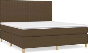 Box spring postel s matrací tmavě hnědá 160x200 cm textil 3142508