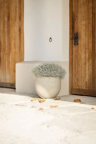 Moderní květináč RAFIOT, sklolaminát, výška 35 cm, béžový