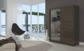 Skříň posuvná se zrcadlem BIANCO 150