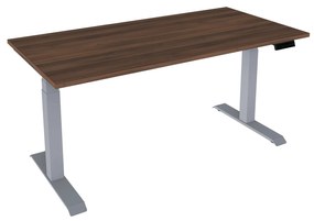 NOBL Dynamic + Elektr. nastavitelný polohovací stůl 160x80 s pamětí Dynamic + Dekor stolové desky: ořech, Barva podnože: šedá