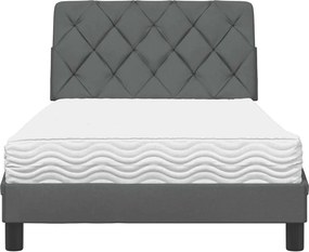 Postel s matrací tmavě šedá 100 x 200 cm textil 3310721