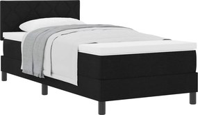 Postel s boxspringem s čelo Černý 90 x 200 cm textil 3338736