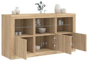 Příborník s LED osvětlením dub sonoma 123 x 37 x 67 cm 3209060