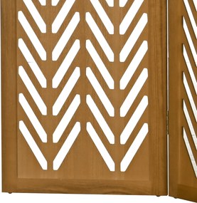 HOMCOM Dřevěný mřížkový dělicí panel, skládací příčka 4 panely, přírodní dřevo 160 x 170 cm