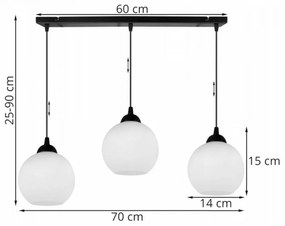 Light for home - Závěsné moderní světlo na  liště ELIZA 1987/3, 3x60W, E27, Černá