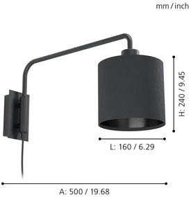 Eglo 99348 - Nástěnné svítidlo STAITI 1xE27/40W/230V