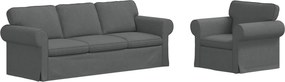 Set pohovek 2 ks Tmavě šedá textil 3407575