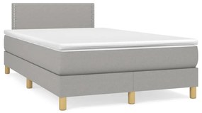 Box spring postel s matrací světle šedá 120x190 cm textil