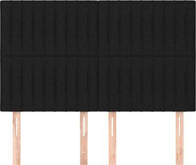 Čelo postele černé 144x5x118/128 cm látkové 3116570