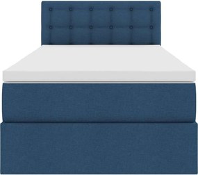Postel s úložným prostorem a matrací Modrá 100 x 200 cm Samet 3370619