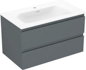 Mexen Orio, koupelnová skříňka 80 cm s umyvadlem Vela, 2 zásuvky, grafitová matná/bílá matná, 91A10-08047-2-BFF66-W23M01
