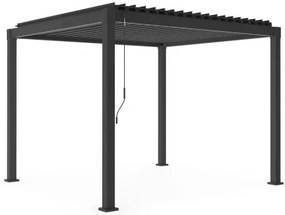 BIZZOTTO cerná hliníková pergola s uzavíracími lamelami GARDA 3x3 m 0795804