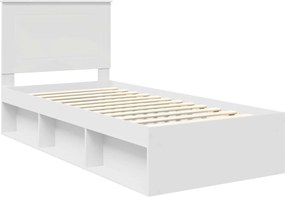 Rám postele s čelo Bílá 90 x 200 cm Masivní borové dřevo 3409408