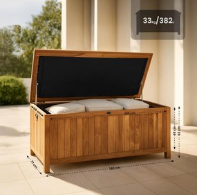 Teak zahradní úložný box Novena 140X77x63 – teaková