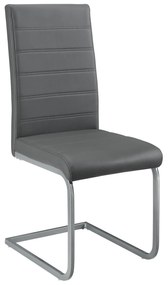 Juskys Konzolová židle  Vegas sada 2 kusů, syntetická kůže, v šedé barvě