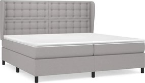 Box spring postel s matrací světle šedá 200 x 200 cm textil 3128309