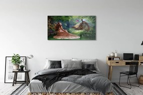akrylový obraz Bažant female forest 125x50 cm
