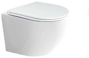 Mereo - Závěsné WC se sedátkem softclose, rimless, bílá VSD82S