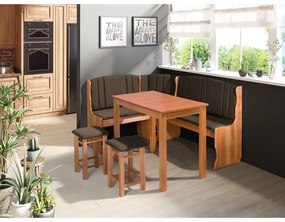 Kuchyňský kout + stůl se židlemi Soter II, Potah: Look 5, Barva dřeva: olše