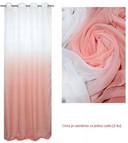 BytoTex Hotové voálové záclony Nani růžová 2 x 145 x 250 cm