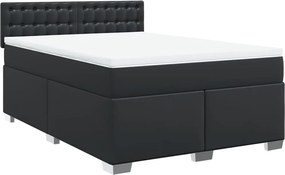 Box spring postel s matrací černá 160x200 cm umělá kůže 3286128