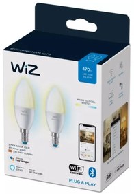 SADA 2x LED Stmívatelná žárovka C37 E14/4,9W/230V 2700-6500K CRI 90 Wi-Fi - WiZ