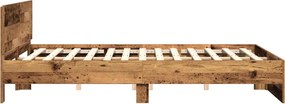 Rám postele s čelem s čelo Staré dřevo 203 x 185 x 70 cm 3378499